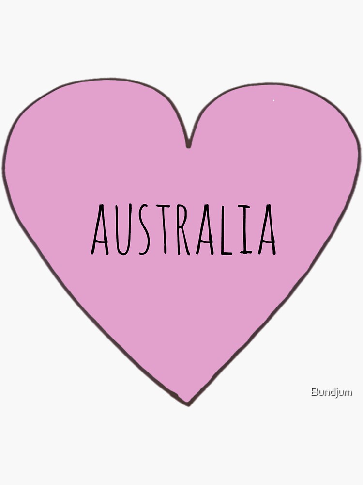 "I Love Australia " Sticker by Bundjum | Redbubble