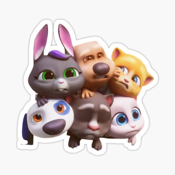 "Retro Vintage My Talking Tom And Friends Fun Fun Love You" Sticker by ...