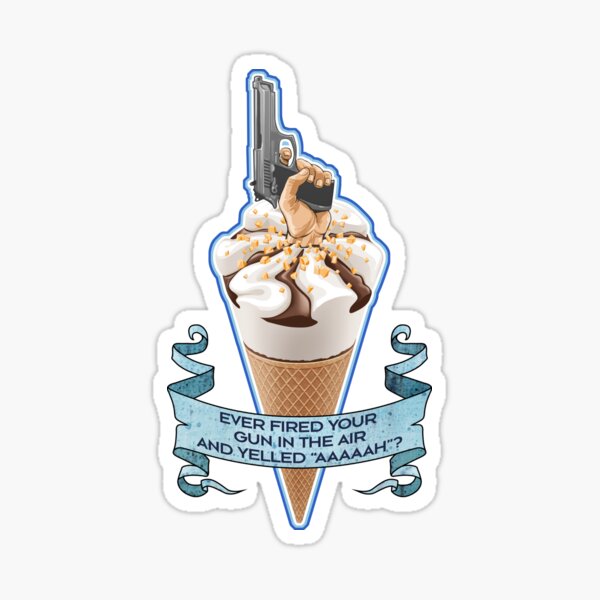 "Hot Fuzz Vanilla Cornetto - Banner" Sticker for Sale by VanHogTrio ...