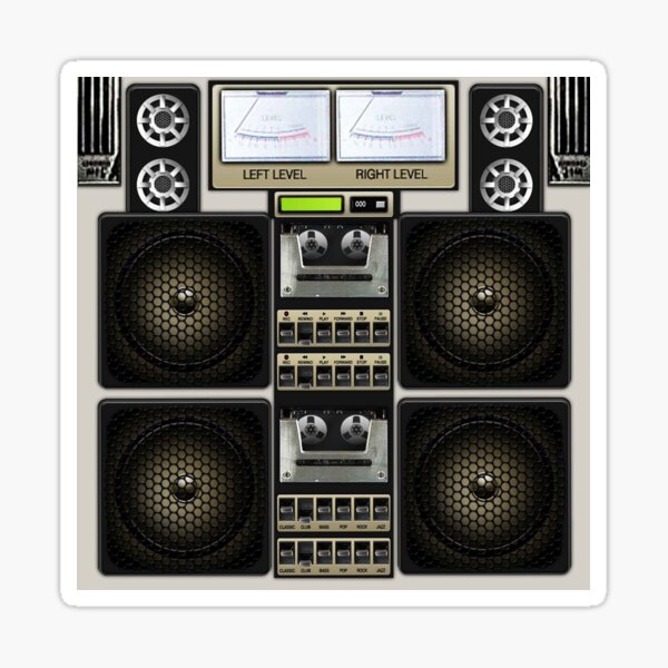 "Retro Vintage Boombox" Sticker for Sale by Rnawati | Redbubble