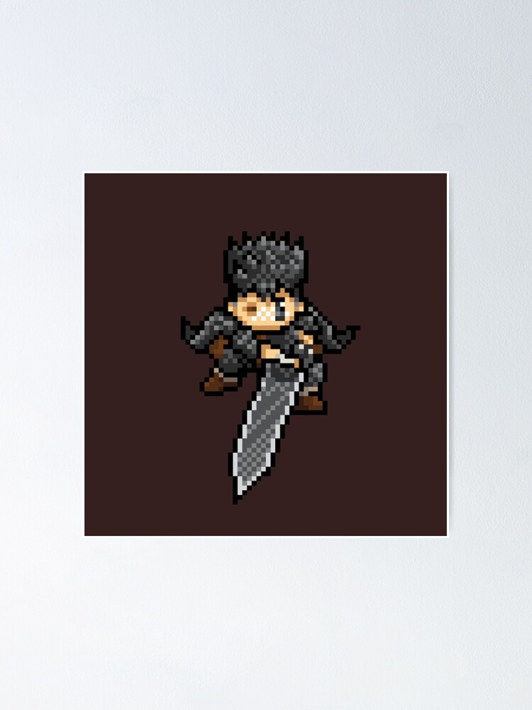 "Pixel Man with a Big Sword from Anime " Poster for Sale by animead ...