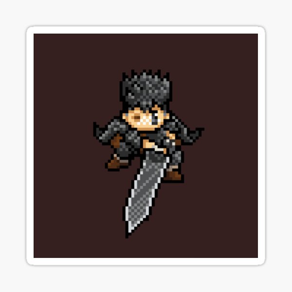 "Pixel Man with a Big Sword from Anime " Sticker by animead | Redbubble