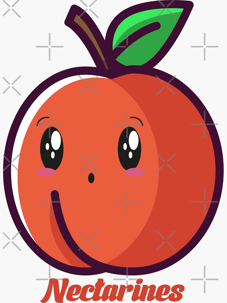 "Funny Nectarines Cartoon Fruit" Sticker for Sale by FruiToon | Redbubble
