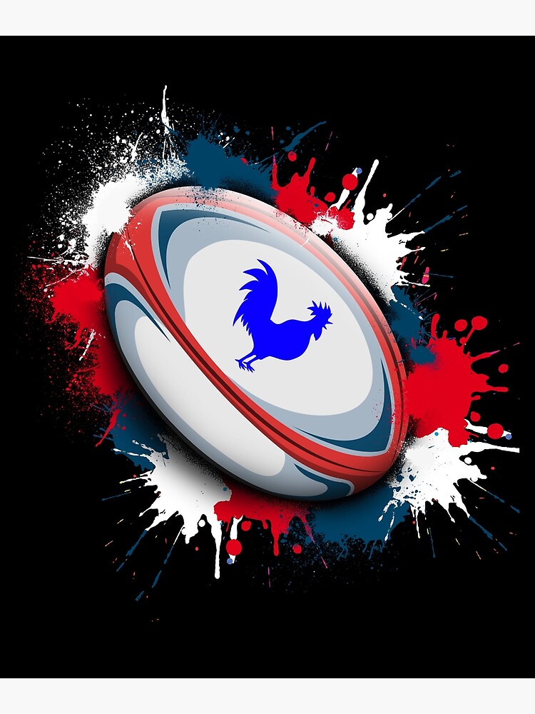 " France Rugby XV de France Flag Rugby Ball" Poster for Sale by ...