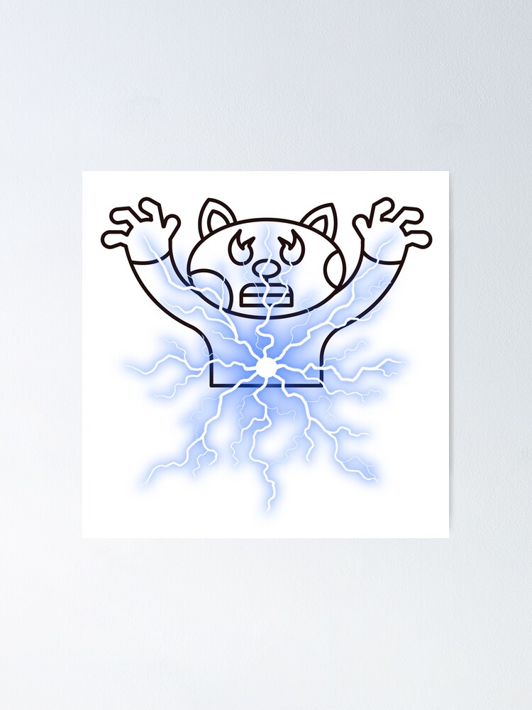 Póster «Kitty Cat Relámpago De Una Silueta De Gato Negro Con Rayo. Arte ...
