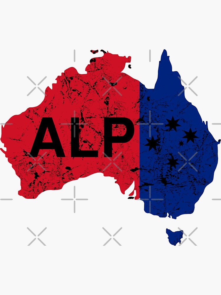 "ALP, Australian Labor Party Design in Black" Sticker by Manoroma ...