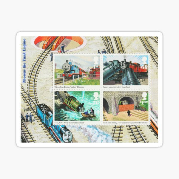 "Vintage Thomas the Tank Engine Royal Mail Stamps" Sticker by ...