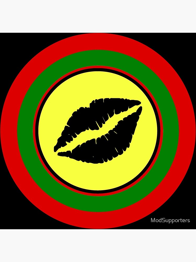 "Rasta lips retro kiss roundel design" Poster for Sale by ModSupporters ...