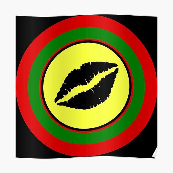 "Rasta lips retro kiss roundel design" Poster for Sale by ModSupporters ...