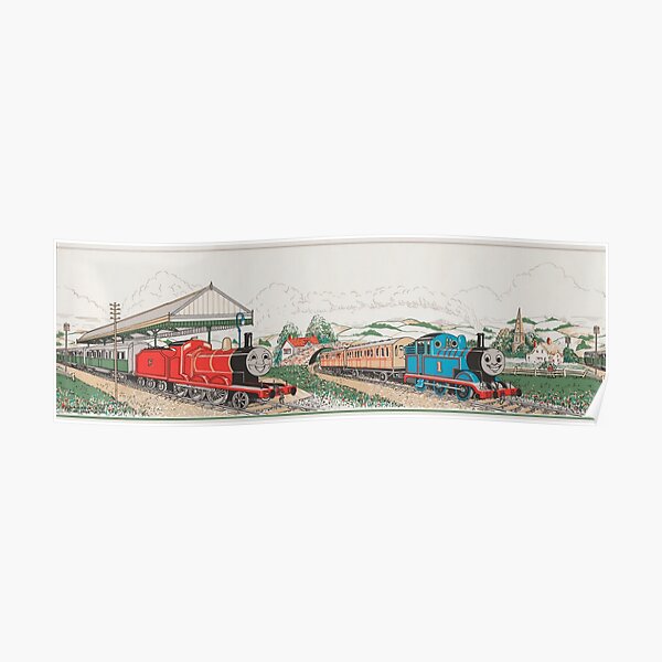 "Vintage Thomas and James Seamless Pattern (Thomas the Tank Engine ...