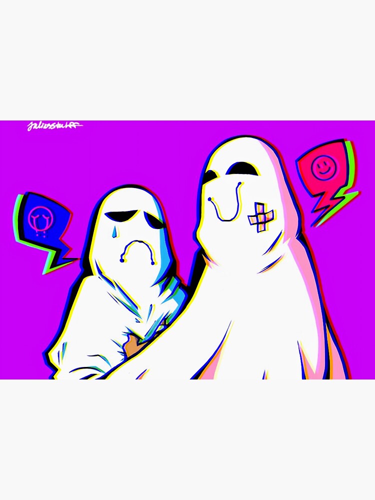 "happy sad" Sticker by juliastuhff | Redbubble