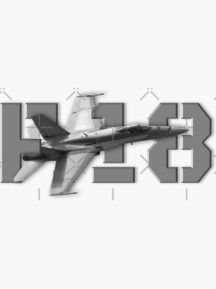 "F18 Fighter Jet Air Force Defense Aviation" Sticker by DM360Studio ...