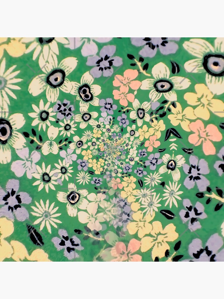 "Swirling Floral Pattern in Spring Lime Green Pastel" Sticker by ...