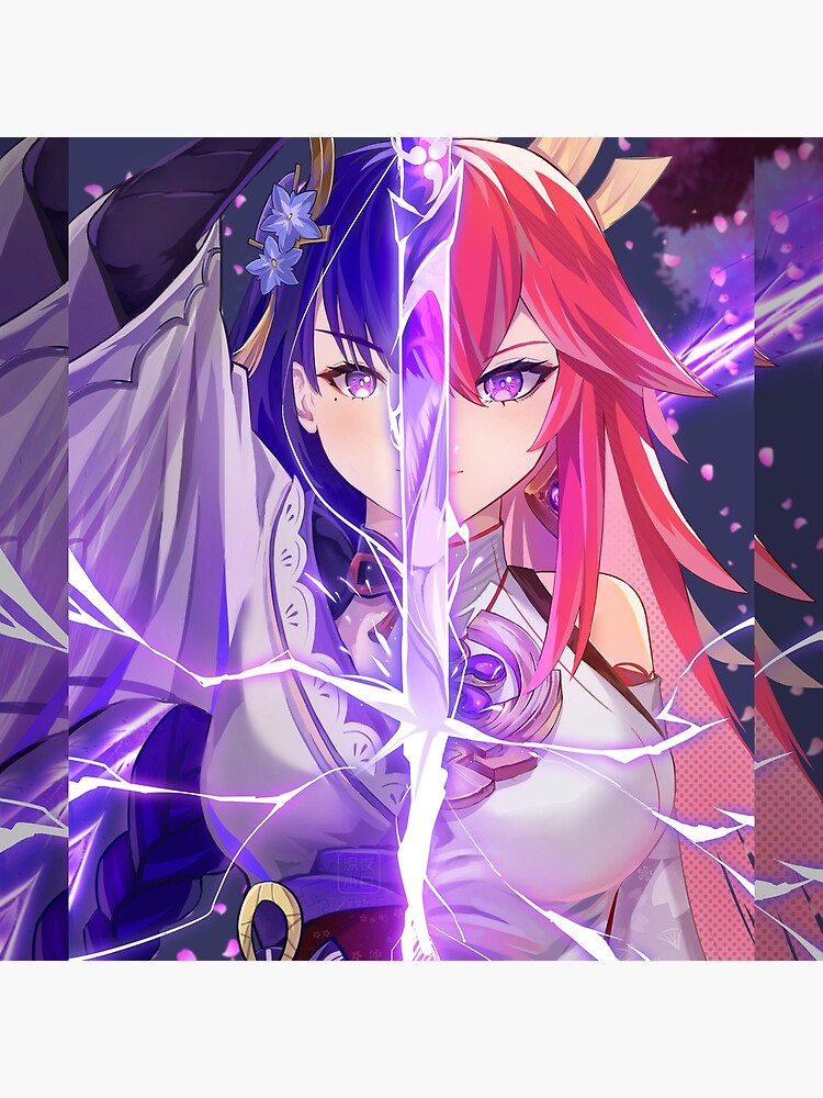 "Yae Miko and Raiden Shogun - Genshin Impact " Poster for Sale by ...