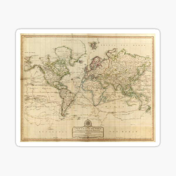 "old world map 1800" Sticker by trotamundos | Redbubble