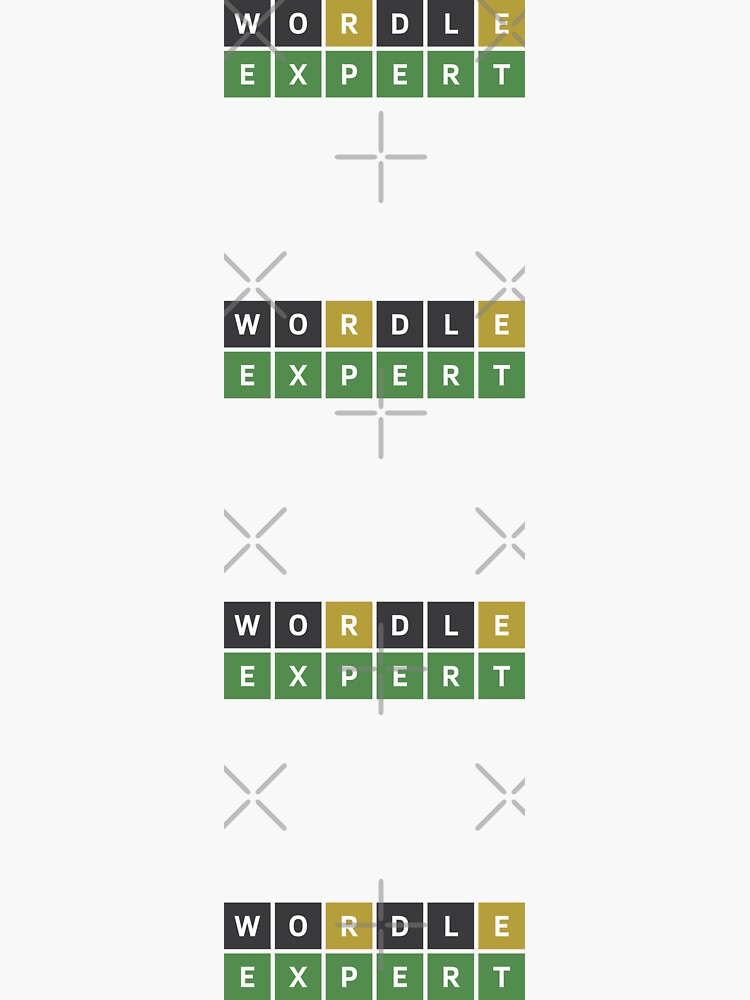 "Wordle Expert (Wordle Style) Set of 4" Sticker by DesignLiterally ...