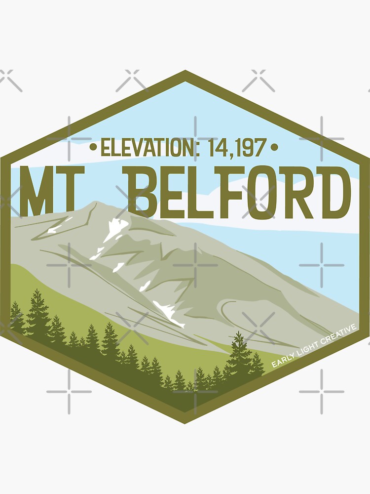 "Colorado 14ers: Mt. Belford" Sticker by bethany-griffen | Redbubble
