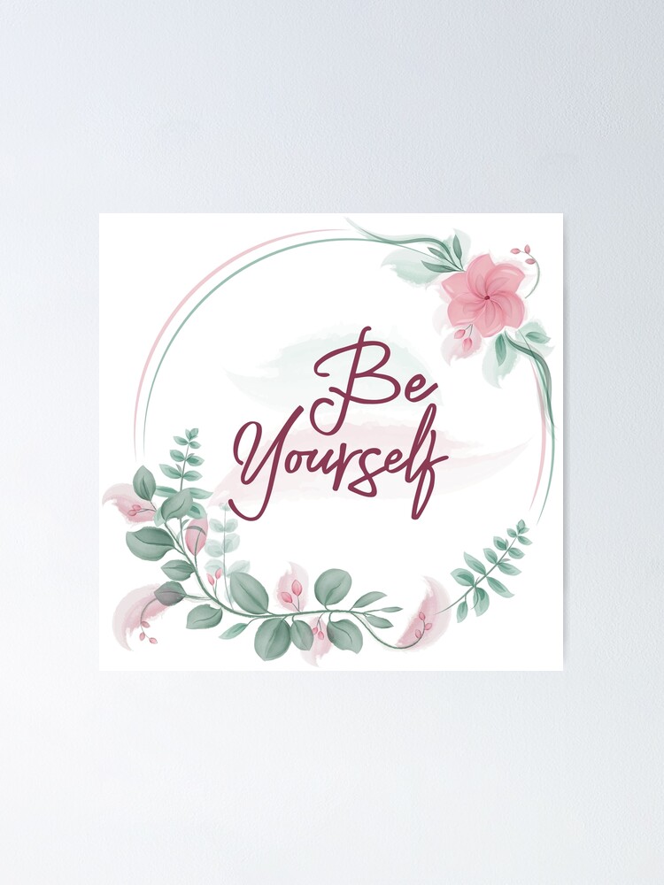 Póster «COTIZACIONES "SÉ TÚ MISMO" con flores de acuarela rosa y ...