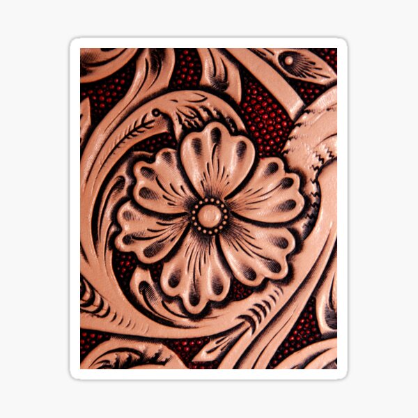 "tooled leather prints" Sticker by gipemeno | Redbubble