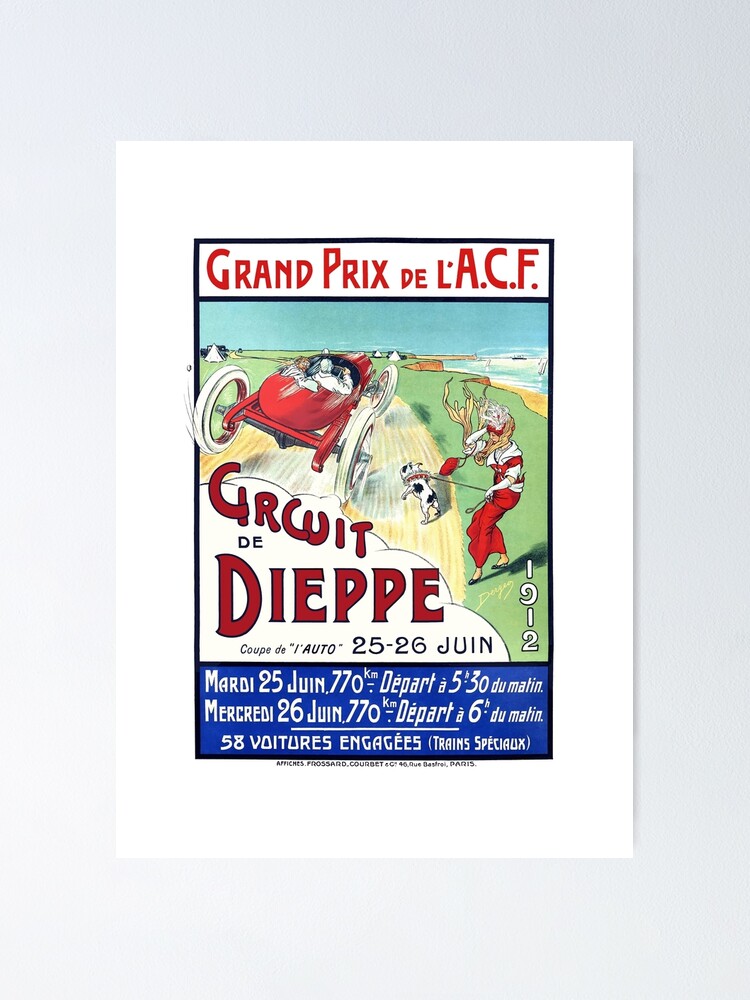 "1912 ACF French Grand Prix Advertising Poster" Poster for Sale by ...