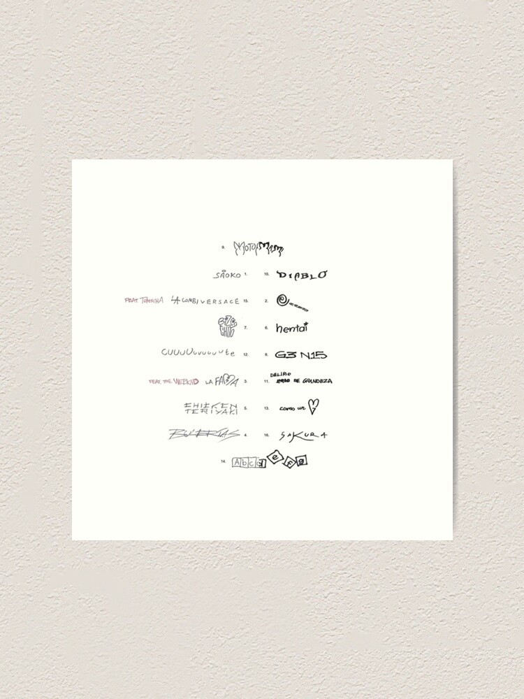 "Motomami album cover art | canciones de Motomami escrito en la letra ...