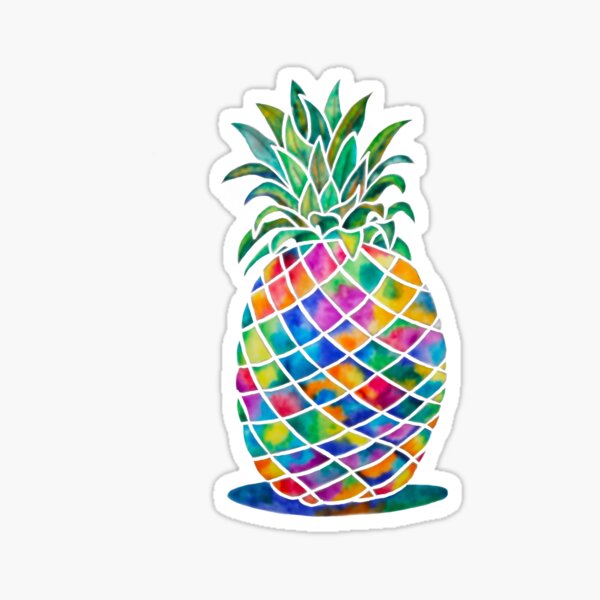 "Tropical Pineapple Watercolor Illustration" Sticker by amyboardman ...