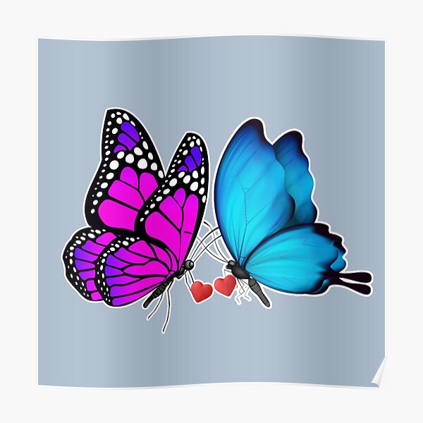 "Romantic Butterflies - Color 01" Poster for Sale by SumarUp | Redbubble