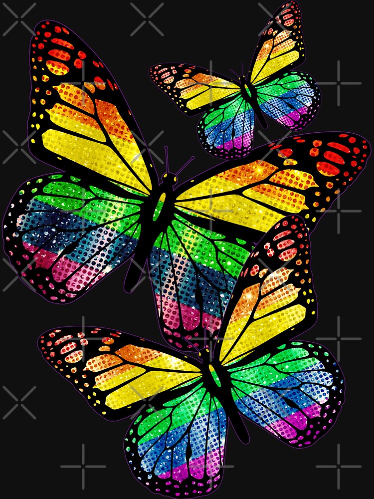 "Monarch Butterflies & Gay Pride Rainbow Flag LGBT Awareness LGBTQ Gay Pride Flag Parades ...