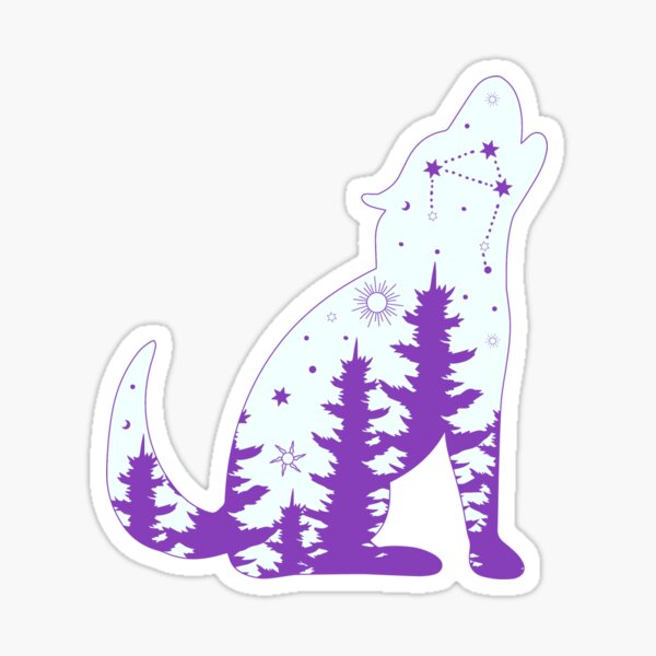 "Celestial Wolf, galaxy wolves, outer space wolfs" Sticker by ...