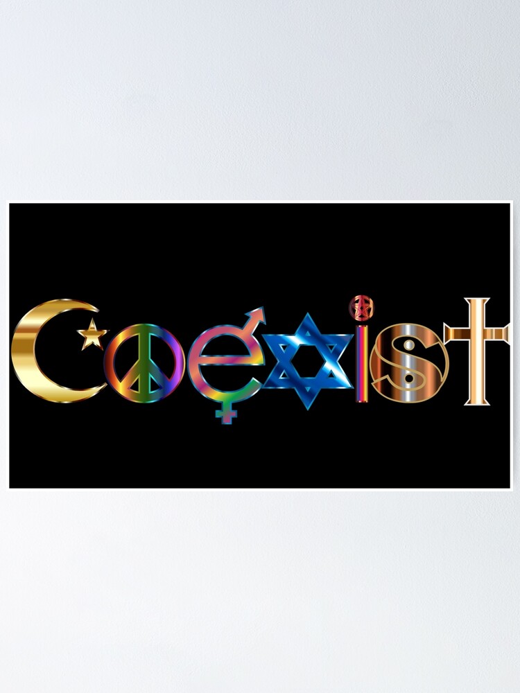 "Coexist pride design" Poster for Sale by KawaiiBunnyXoX | Redbubble