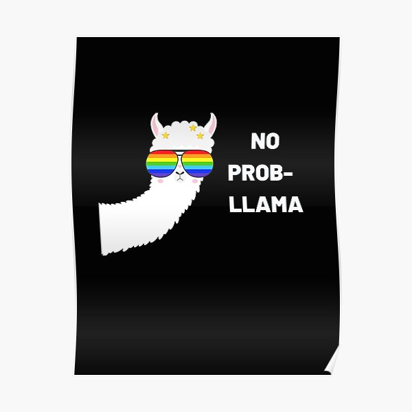 "No Problem Llama" Poster for Sale by Magossa | Redbubble