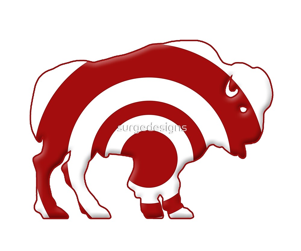 "Bulls-eye Target Buffalo Silhouette" by surgedesigns | Redbubble