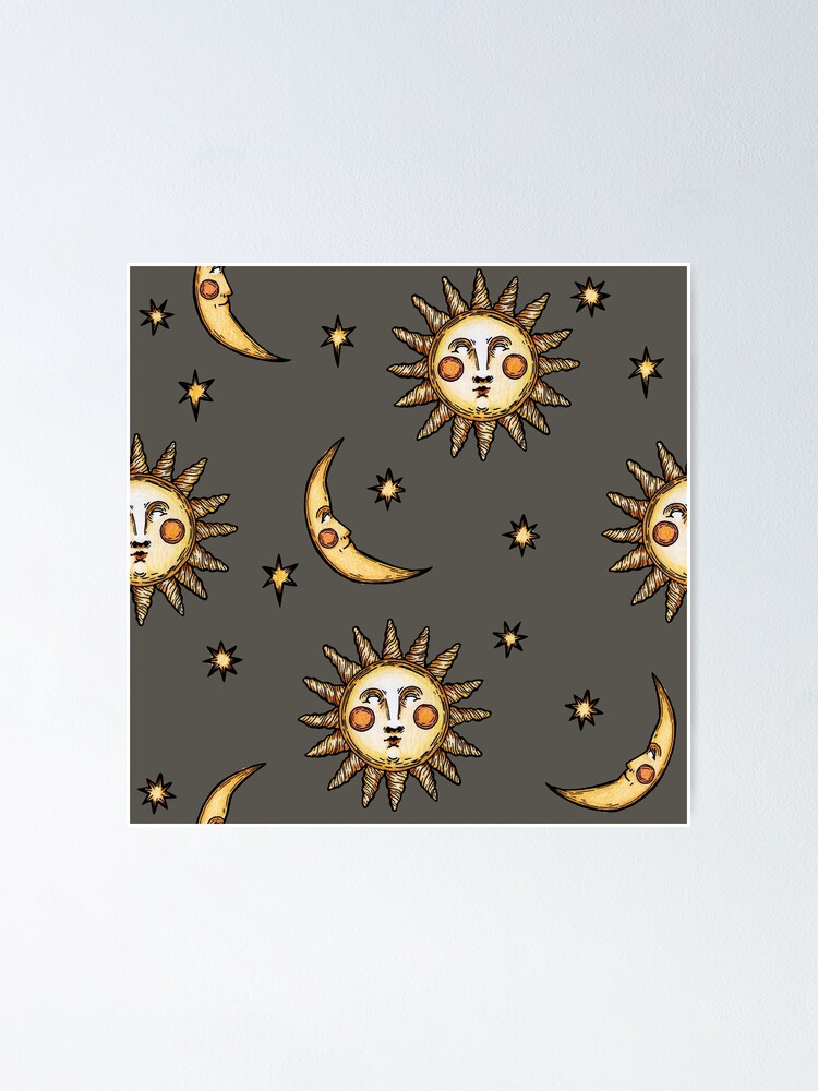 "Sun Moon and Stars (mink)" Poster for Sale by jordynstjohn | Redbubble