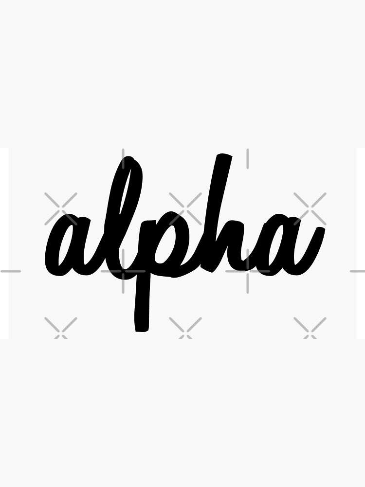 "alpha black script" Sticker by lolosenese | Redbubble