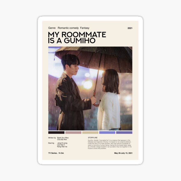 "My Roommate Is a Gumiho (2021) | minimalist poster" Sticker by ...