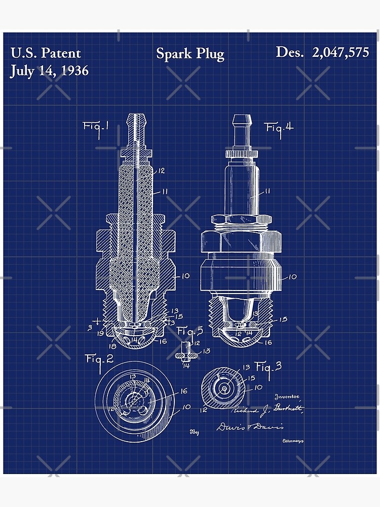 "Sparkplug art (Blueprint) - Vintage " Poster by cartoon | Redbubble