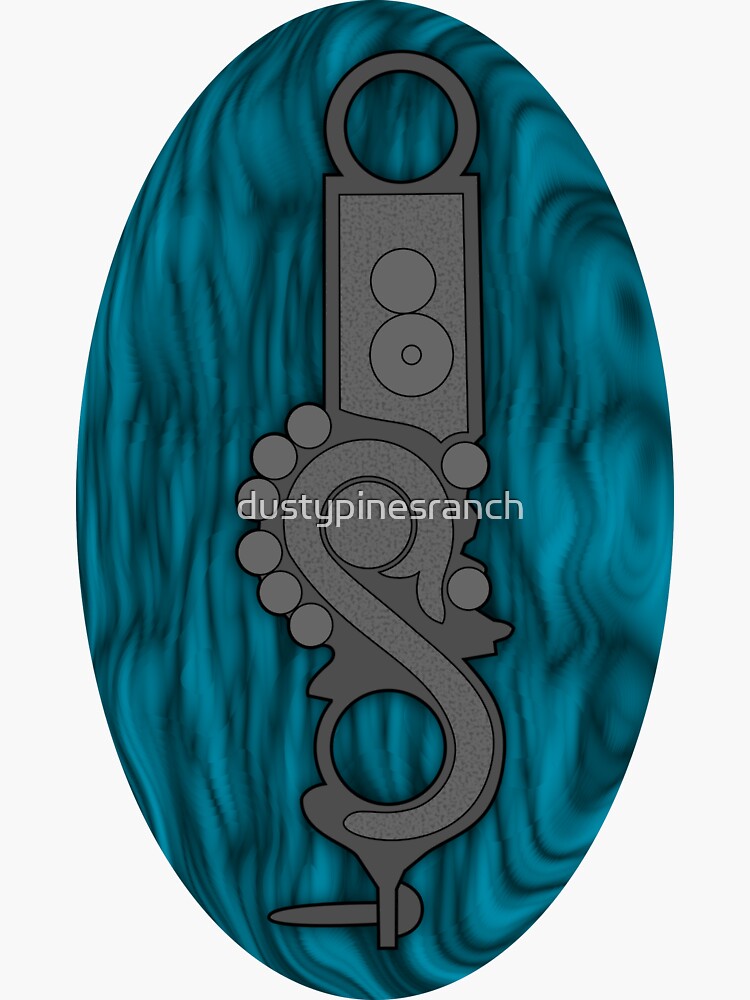 "Horse Spade Bit Snake Design Turquoise" Sticker by dustypinesranch ...