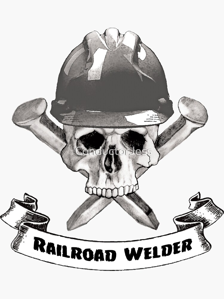 "Welder Skull and Spike Crossbones" Sticker for Sale by ConductorJess ...