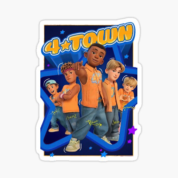 "4*TOWN" Sticker for Sale by CHRISLWEDDLE | Redbubble