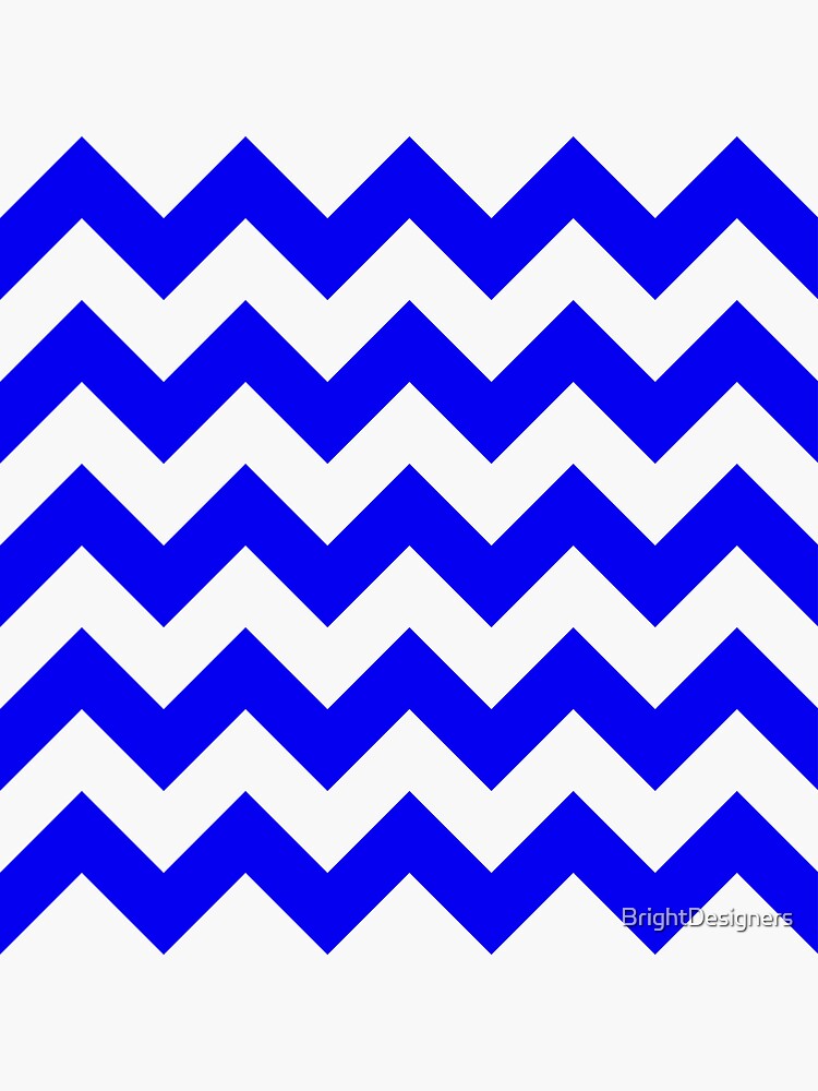 "Blue And White Zig Zag Pattern" Sticker by BrightDesigners | Redbubble