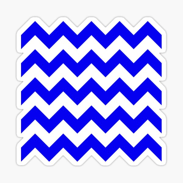"Blue And White Zig Zag Pattern" Sticker by BrightDesigners | Redbubble