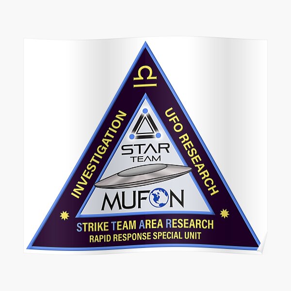 "MUFON (Mutual UFO Network) Triangular Star Team Patch Artwork" Poster ...