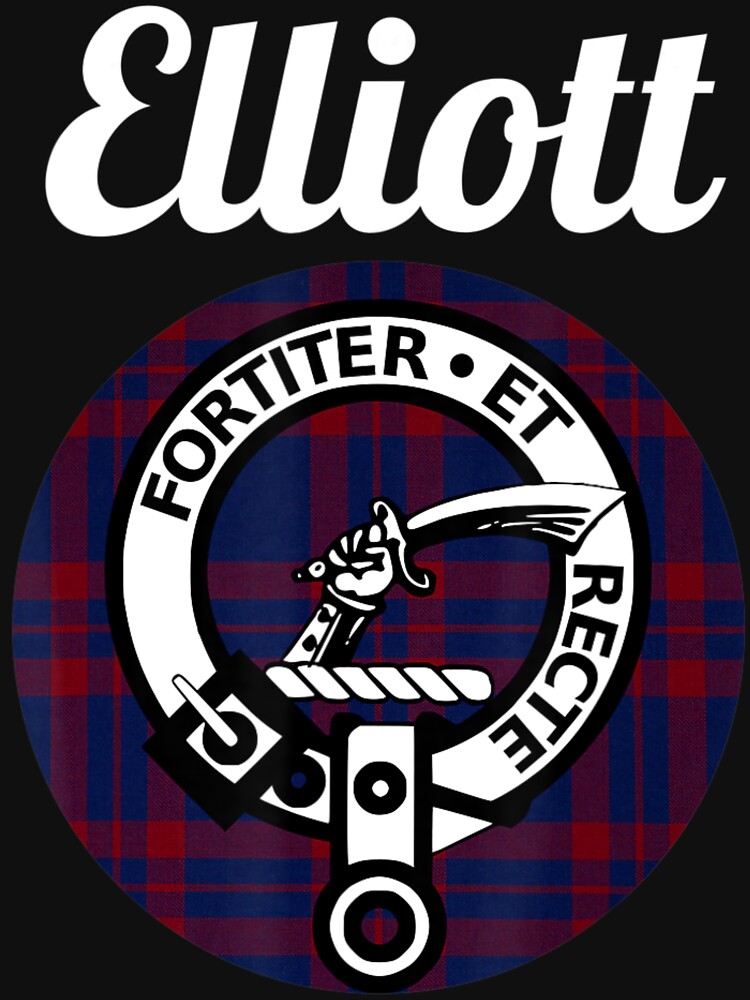 "Elliott Clan Scottish Name Coat Of Arms Tartan" T-shirt for Sale by ...