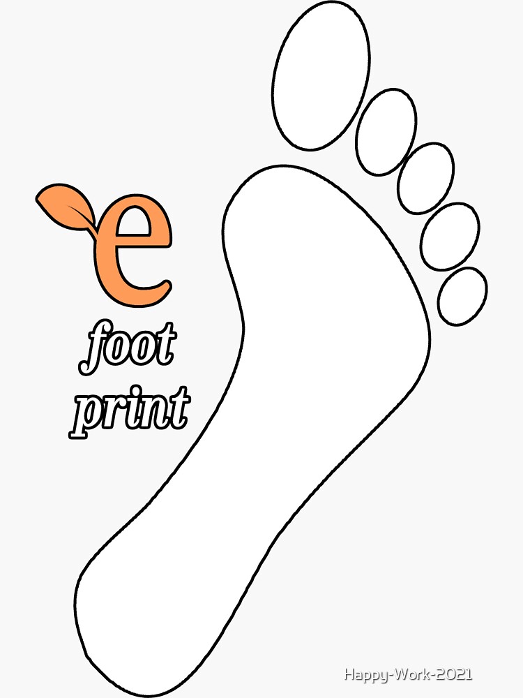 "e-footprint / eco / nature conservation / environment / green" Sticker ...