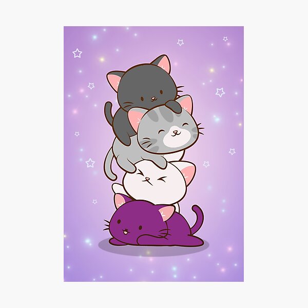 "Ace Pride Kawaii Cats LGBTQ Asexual" Photographic Print for Sale by ...