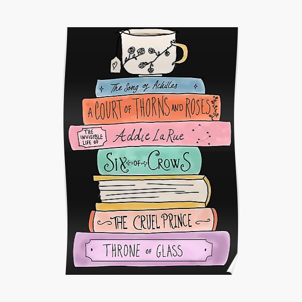 "YA fantasy book stack Sticker" Poster for Sale by JakariEzer | Redbubble