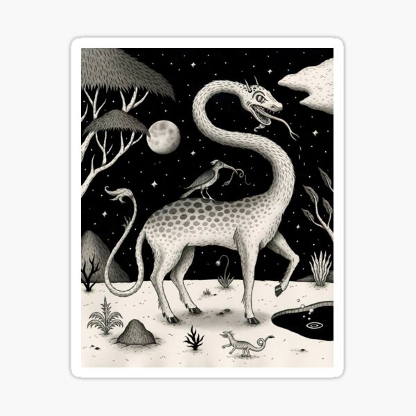 "Wild and Beastie Creature aka Other Dimensional Giraffe" Sticker by ...