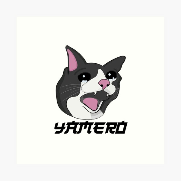 "Yamero Crying Screaming Cat Meme Cute Japanese Kawaii" Art Print for ...