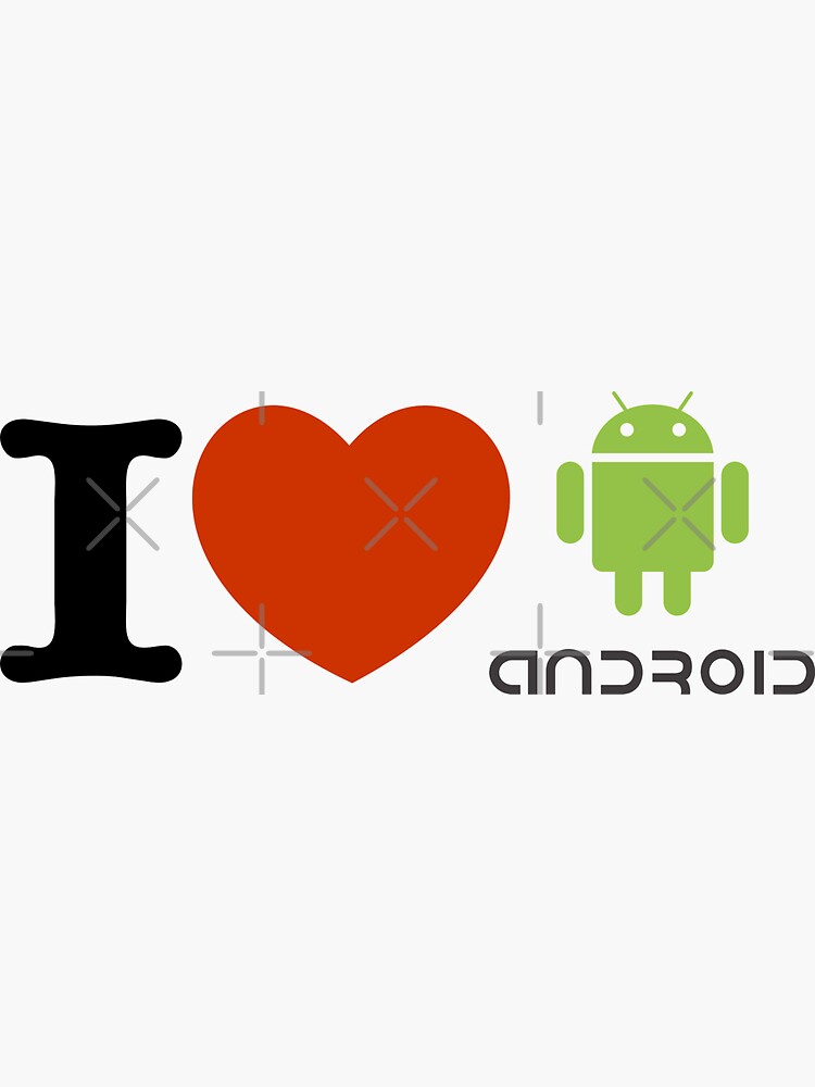 "i love android" Sticker by yourgeekside | Redbubble