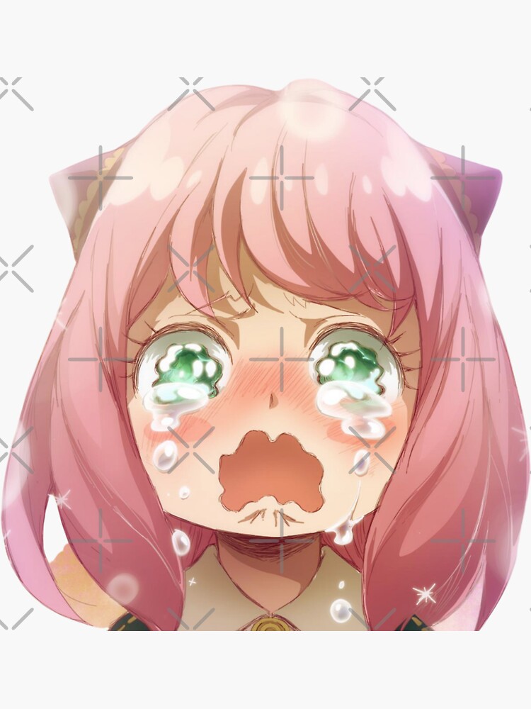 "Spy X Family Anya Forger Cute Kawaii Crying" Sticker for Sale by ...